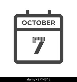 Icon calendar day - 7 October. 7th days of the month, vector ...