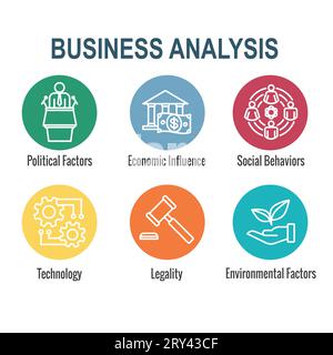 Business Analysis with Pestel Methods Icon Set Stock Vector Image & Art ...