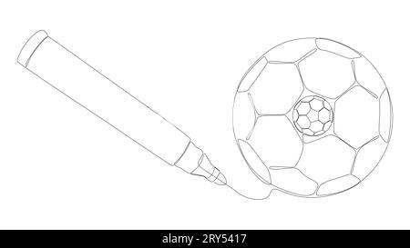 Illustration of the contour soccer ball symbol Stock Vector Image & Art ...