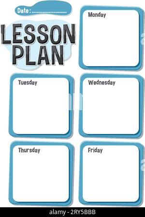 Cartoon-style template for weekly lesson plans Stock Vector Image & Art ...