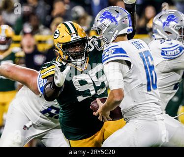 Green Bay Packers defensive tackle Devonte Wyatt (95) and Micah Parsons ...