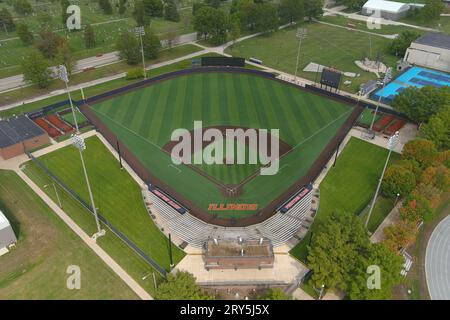 A general overall aerial view of Illinois Field Baseball stadium on the ...
