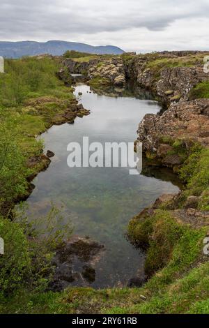 The Lögberg Fault at Thingvellir National Park in Iceland During a ...