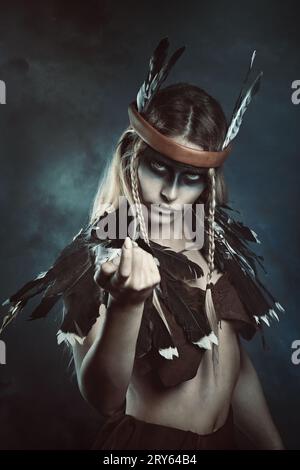 Dark portrait of norse goddess Freya Stock Photo - Alamy
