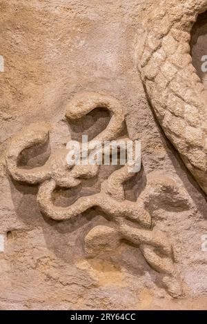 Kom el Shogafa necropolis, main tomb, second portico : Agathodaemon ...