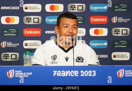 Scotland's Javan Sebastian at the Stade Pierre Mauroy, France. Picture ...