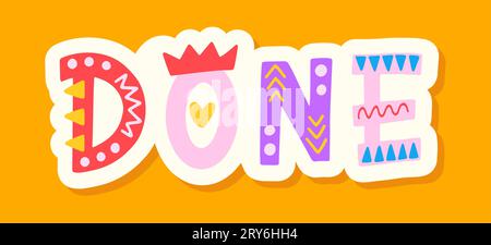 Done Decorative Lettering Word Typography Design Stock Vector Image ...