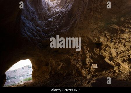 The white cave where prehistoric men lived, Mongolia Stock Photo - Alamy