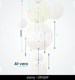 Vector points and lines connecting circles background. Geometric ...