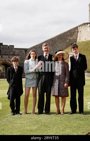 Sir Jacob Rees-Mogg with his wife Helen de Chair (second right) and ...