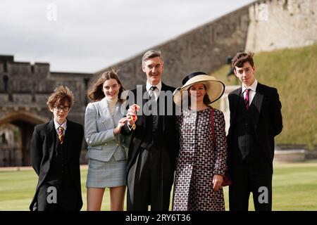 Sir Jacob Rees-Mogg with his wife Helen de Chair (second right) and ...