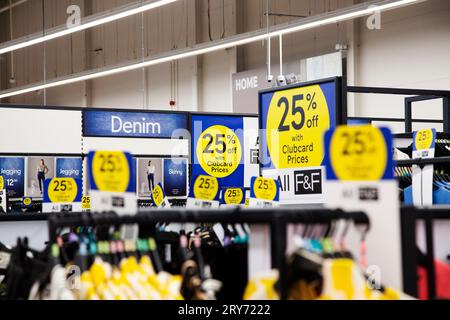 Exeter Vale Tesco Extra superstore club card signage inside the ...