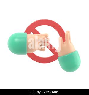 Do not contact. No handshake icon. Red prohibition sign. Precautions ...