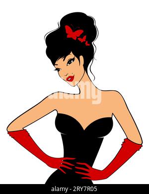 Beautiful pin-up girl in retro style Stock Photo - Alamy