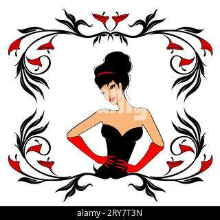 Beautiful pin-up girl in retro style Stock Photo - Alamy