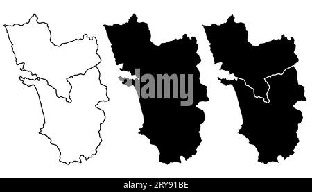 Goa blank and detailed outline map set - illustration Stock Photo - Alamy