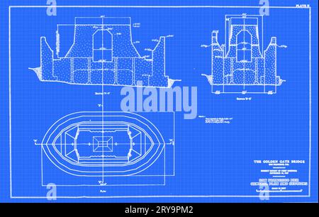 Golden Gate Bridge plans, illustration Stock Photo - Alamy