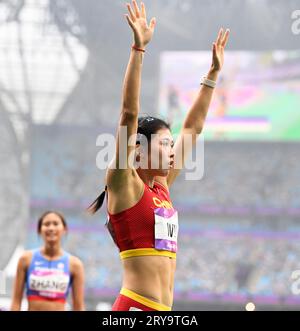 China's Wu Yanni reacts after competing in the women's 100-meter ...