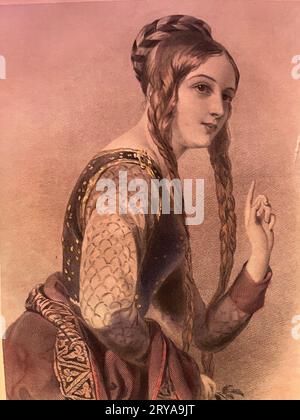 Eleanor of Aquitaine, queen of France and of England, 1100s. Hand ...