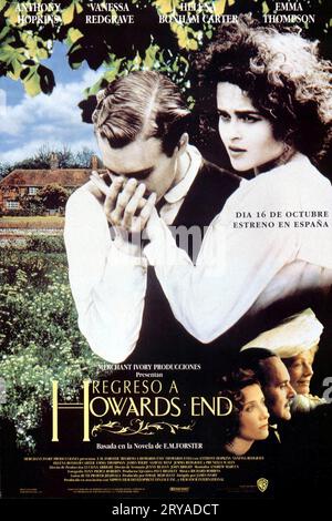 HOWARDS END 1992 Merchant Ivory film with Anthony Hopkins at right and ...