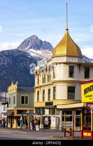 Historic Golden North Hotel on Broadway, Skagway, Alaska, USA Stock ...