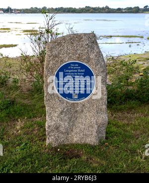 Blue plaque at Langston Hotel overlooking former HMS Northney erected ...