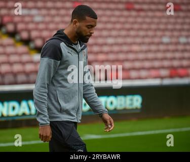 CJ Hamilton of Blackpool arrives ahead of the Pre-season friendly match ...