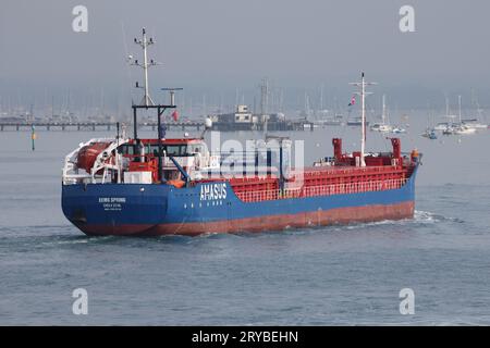 The General cargo ship MV EEMS SPRING heading towards the harbour ...