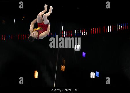 Antwerp, Belgium. 30th Sep, 2023. Belgian gymnast Glen Cuyle pictured ...