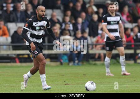 Jacob Hazel of Darlington during the FA Cup Third Qualifying Round ...