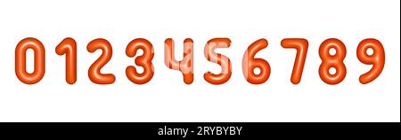 Balloon font. Inflatable letters, bubble numbers and balloons typeface ...