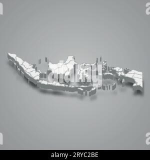 3d isometric map of Jakarta is a province of Indonesia, vector ...