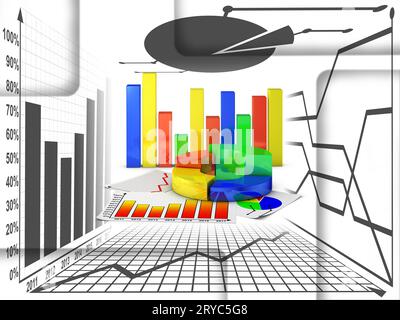 Info Graphics Business Pie Chart Character Person with Red Prohibition ...