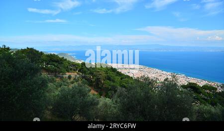 A view from Altinoluk Town, a resort area in Balikesir, Turkey Stock ...