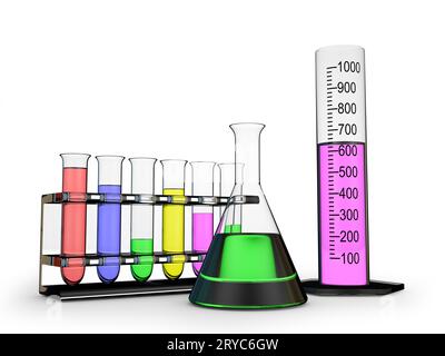 Different chemistry flasks Stock Photo - Alamy