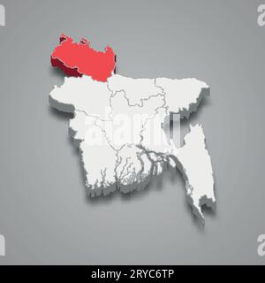 3d isometric map of Rangpur is a division of Bangladesh, vector illustration Stock Vector Image ...