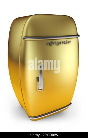 Swollen retro a refrigerator Stock Photo - Alamy