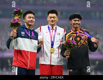 Gold medalist Puripol Boonson of Thailand celebrates with the national ...