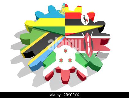 Eac members national flags Stock Photo - Alamy