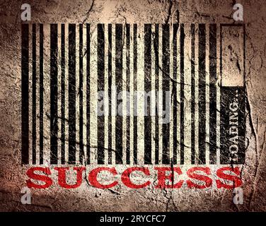 Barcode with success text and loading bar Stock Photo - Alamy