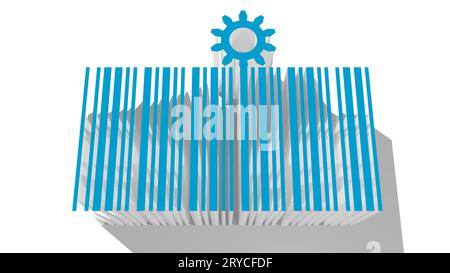 Barcode with gear Stock Photo - Alamy
