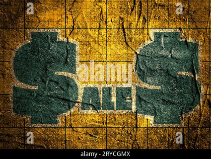 Sales draft design sticker on concrete textured surface Stock Photo - Alamy