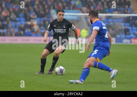 Shrewsbury, England. 30th Sep 2023. Charlton Athletic's Nathan Asiimwe ...