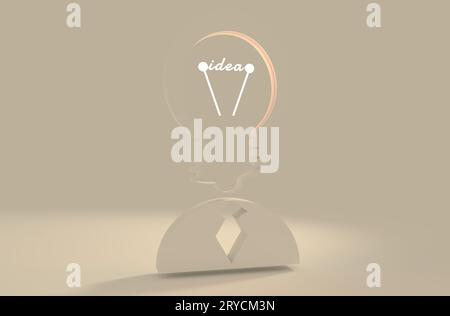 Lamp head businessman 3d icon Stock Photo - Alamy
