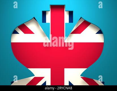 Chess king silhouette key hole and United Kingdom flag Stock Photo - Alamy