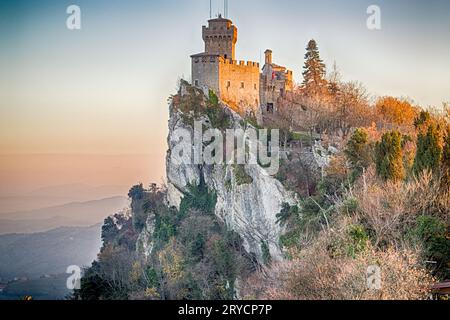 Fifteenth-century tower stands overlooking the valley Stock Photo - Alamy