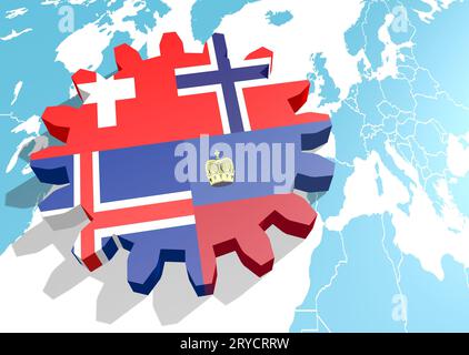 Efta members national flags Stock Photo - Alamy