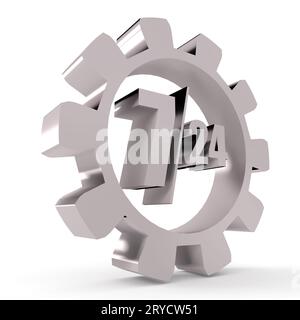 Timing badge symbol 7, 24 Stock Photo - Alamy