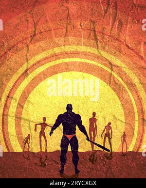 Zombie silhouettes on sunset Stock Photo - Alamy