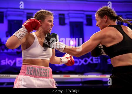 Francesca Hennessy (left) and Sonia Klas in action during the ...
